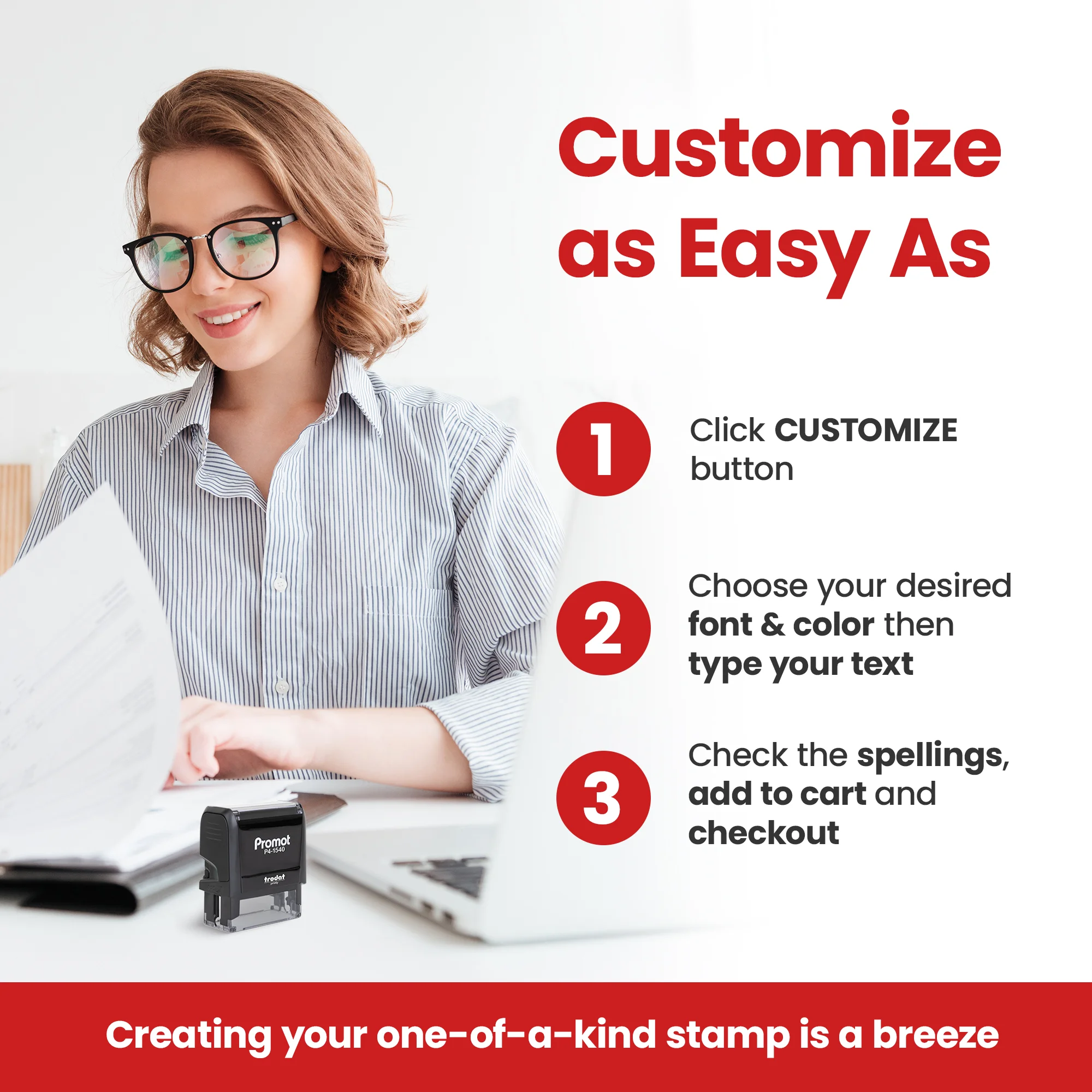Up to 3 Lines Stamp (Small) | Promot