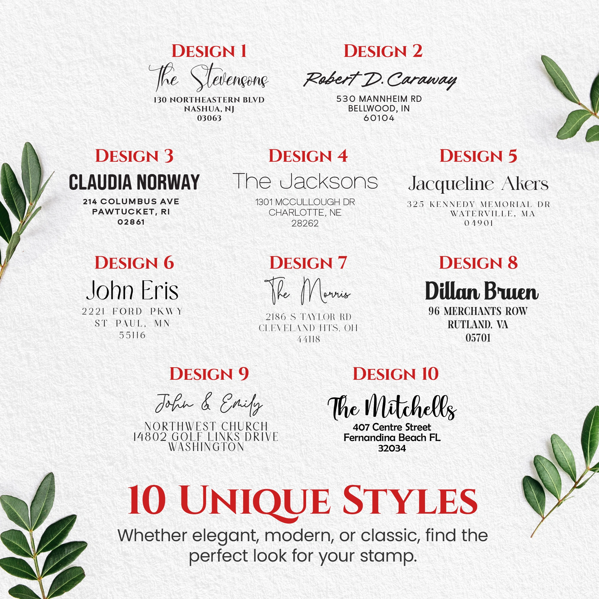 Address Stamp Design 7 - Large | Promot