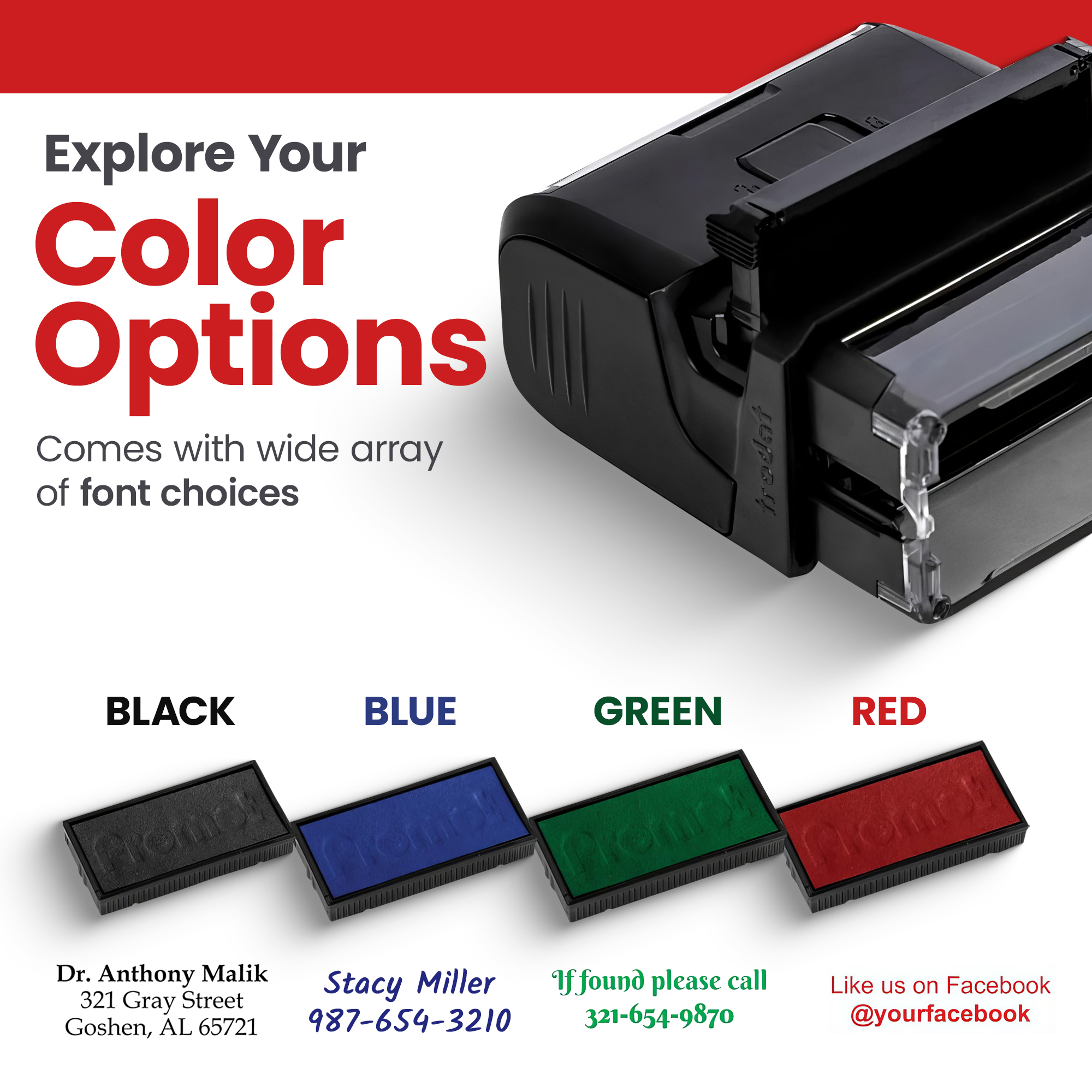 Up to 4 Lines Stamp (Medium) | Promot