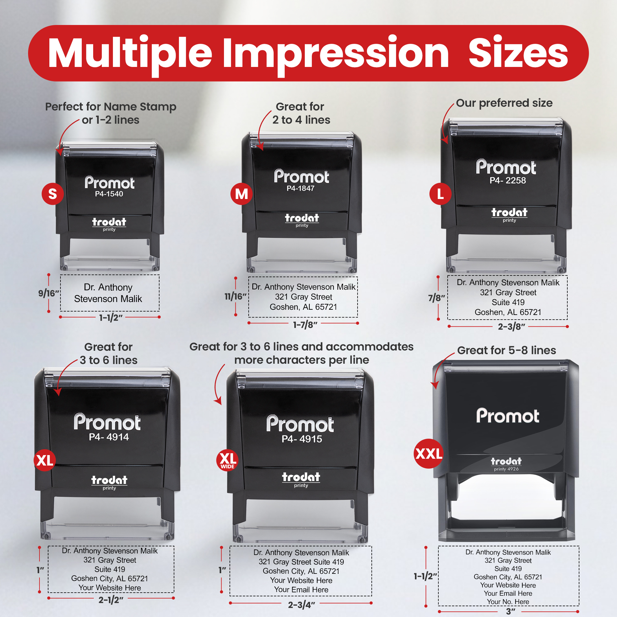 Up to 4 Lines Stamp (Medium) | Promot